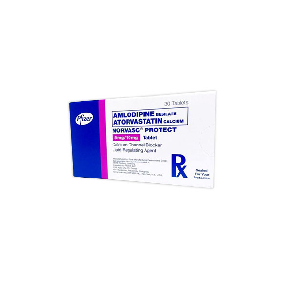 NORVASC PROTECT Amlodipine Besilate / Atorvastatin Calcium 5mg / 20mg ...